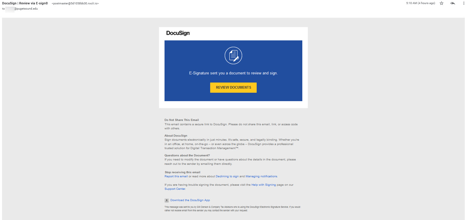 Phishing from 4/4/2024: “Completed: Complete viaSign- #6 -CL Rep Letter ...